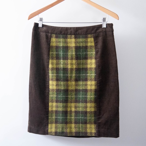 Maeve | Skirts | Maeve Anthropologie Corduroy Plaid Swathe Pencil Skirt ...